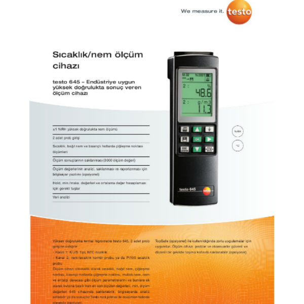 Поверка термогигрометра Testo 645 - Реестр 17740-12 - Методика поверки ...